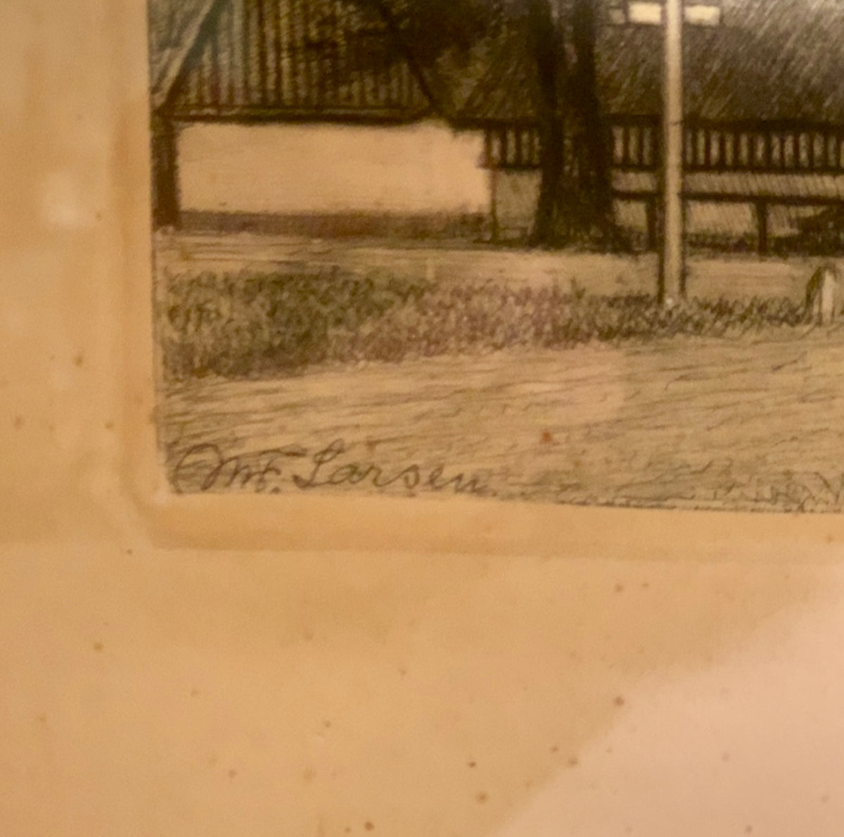 Mogens Frederik Larsen (1885-1953). Radering af Peter Lieps hus i Dyre ...